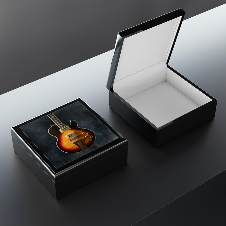 Electric Guitar Jewelry Box: Wooden Keepsake Box for Musicians - Etsy