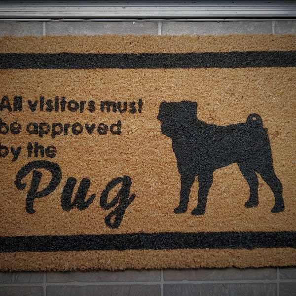 Pug Welcome Mat - Etsy
