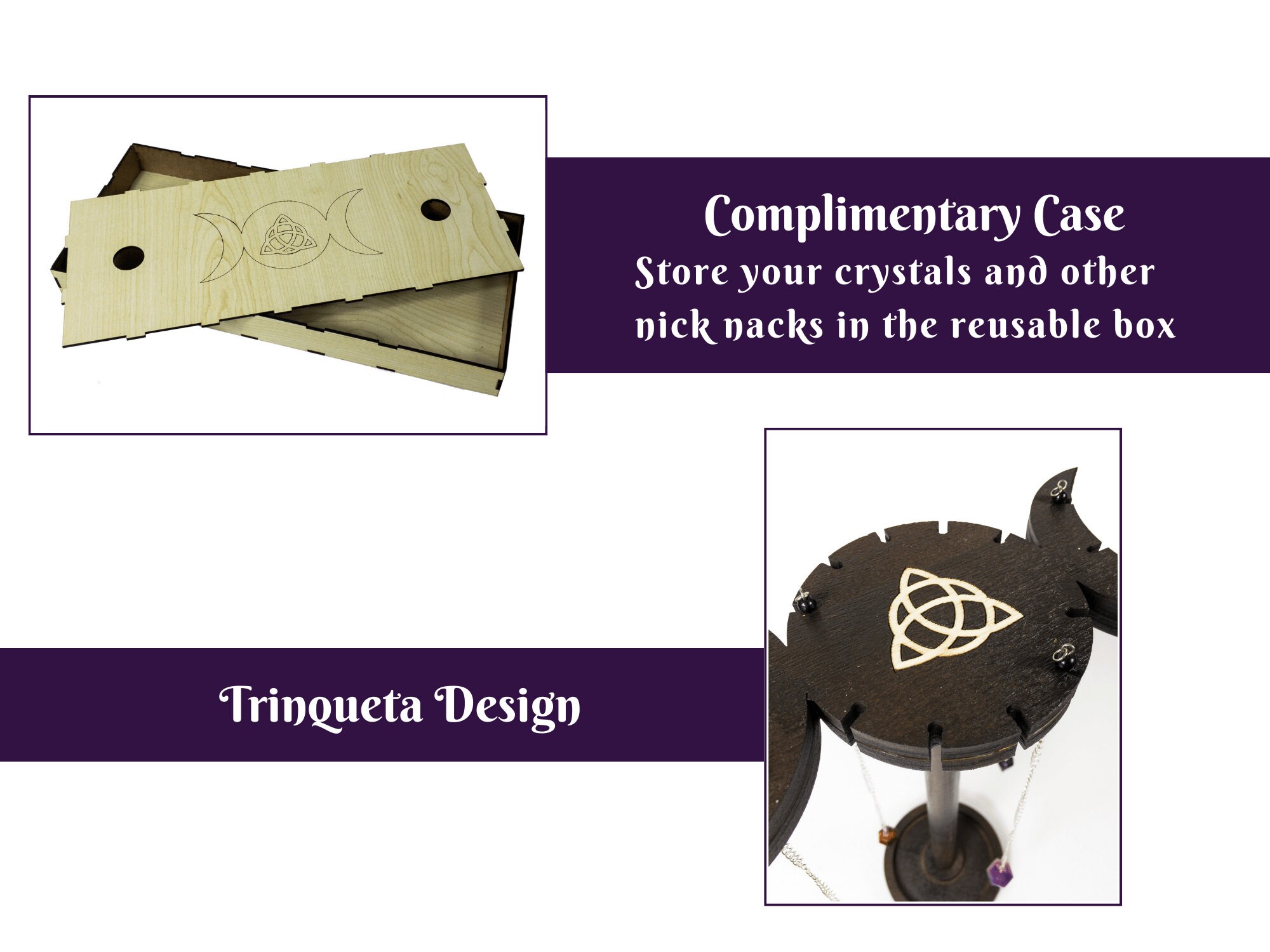 Trinqueta Wooden Pendulum Stand, Holder, Necklace Jewelry Rack ...