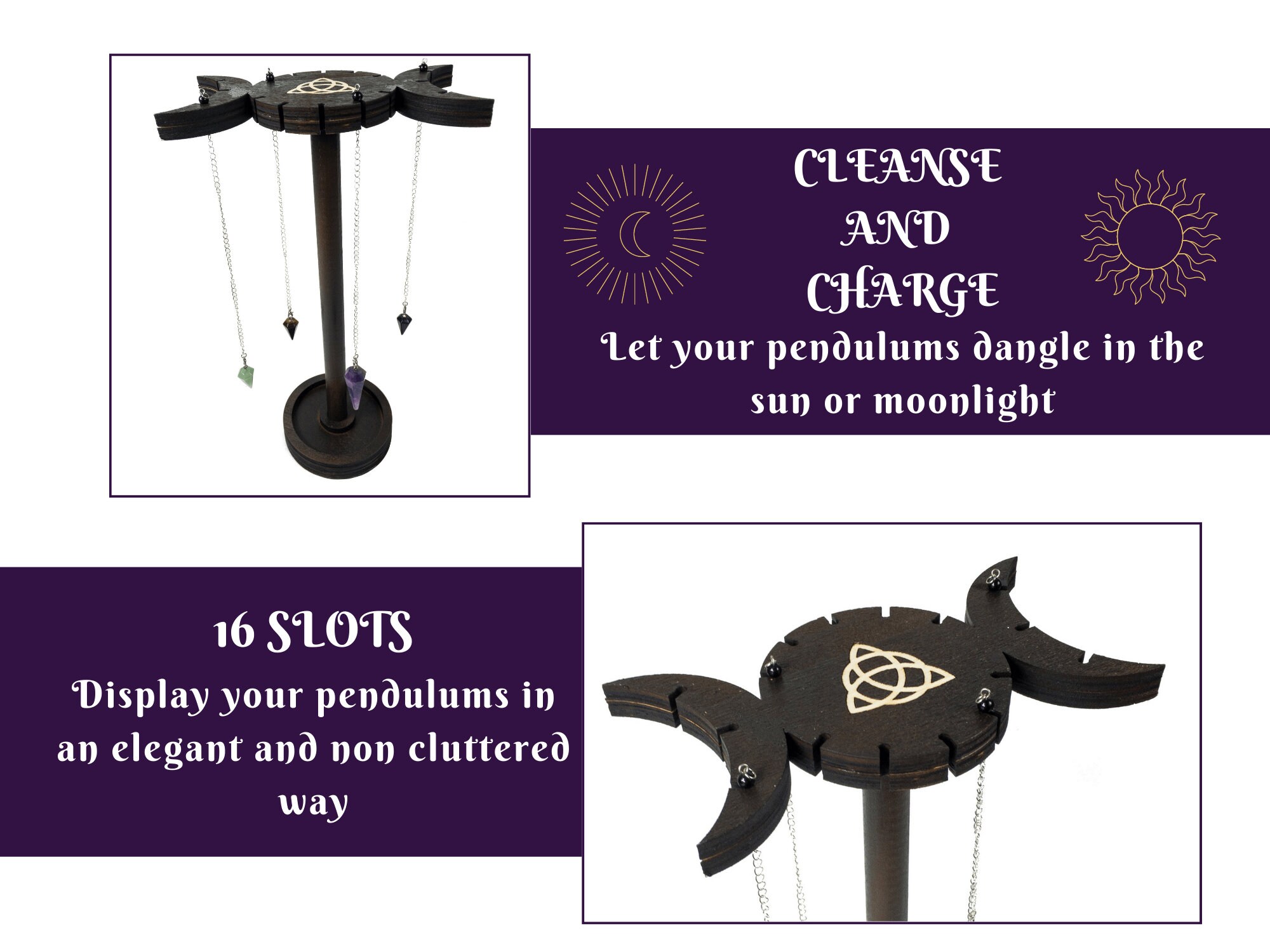 Trinqueta Wooden Pendulum Stand, Holder, Necklace Jewelry Rack ...