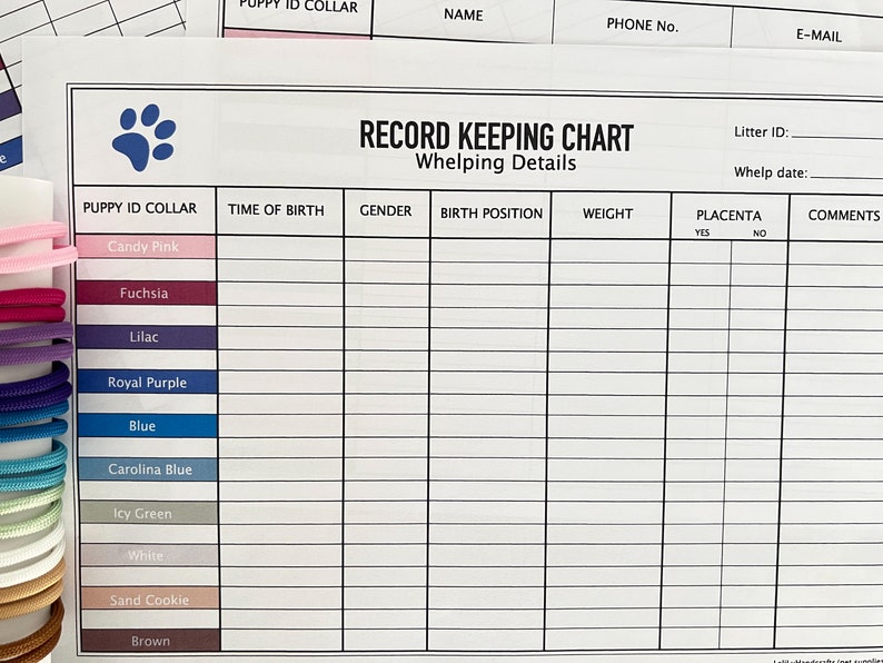 Record Keeping Charts for Breeders / Dog Breeder Charts Bundle ...