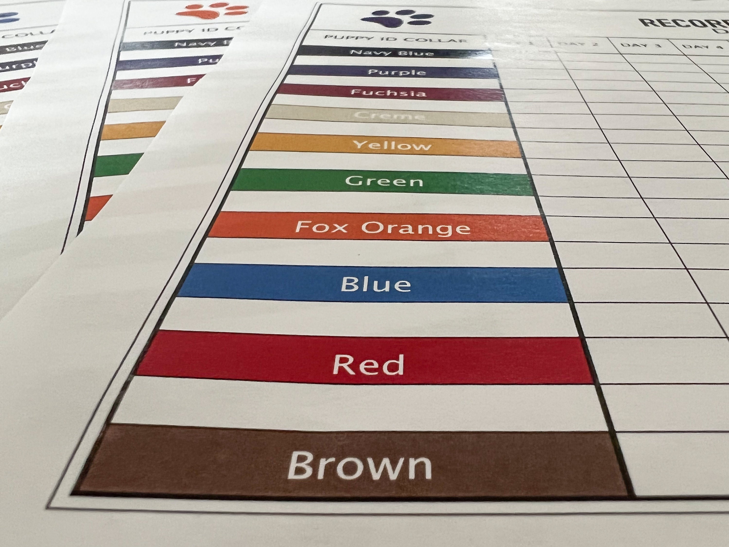 Puppy Breeding Charts in PDF / Record Keeping Charts for Breeders ...