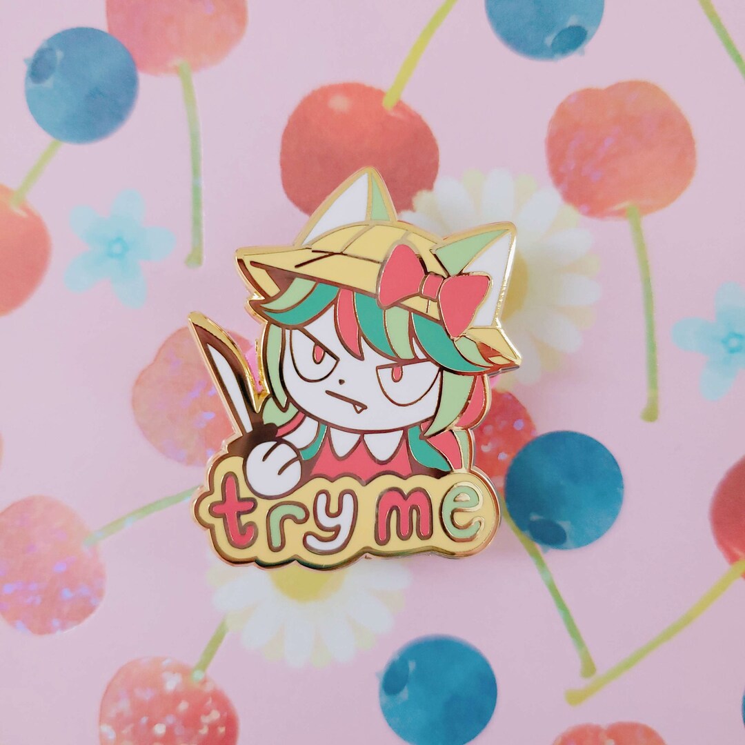 ORIGINAL - Try Me Cat Enamel Pin - Etsy