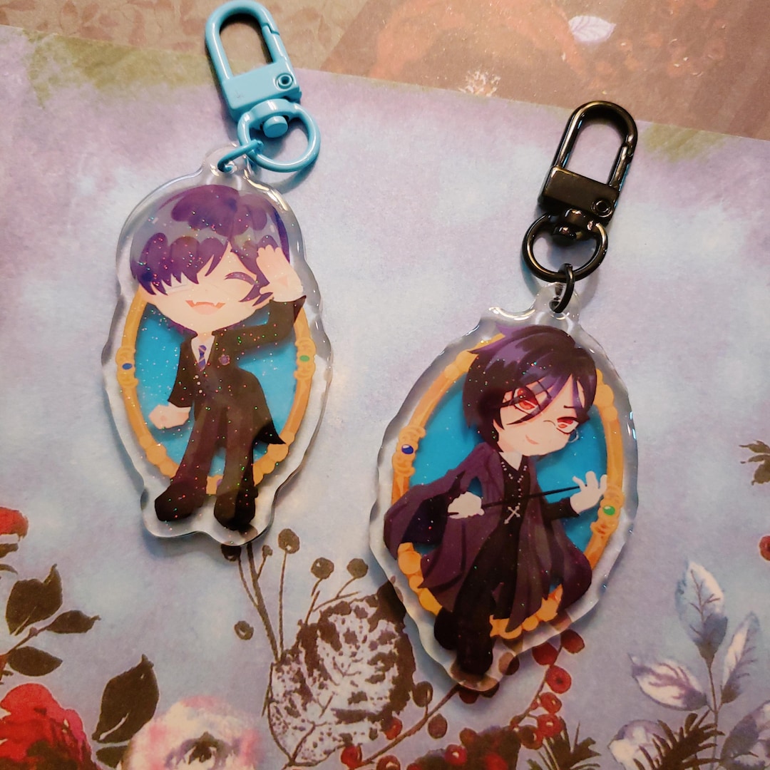 Black Butler Kuroshitsuji Keychain Charms - Ciel and Sebastian - Etsy