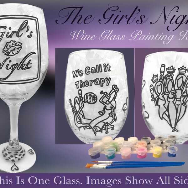 Painted Wine Glasses - Etsy