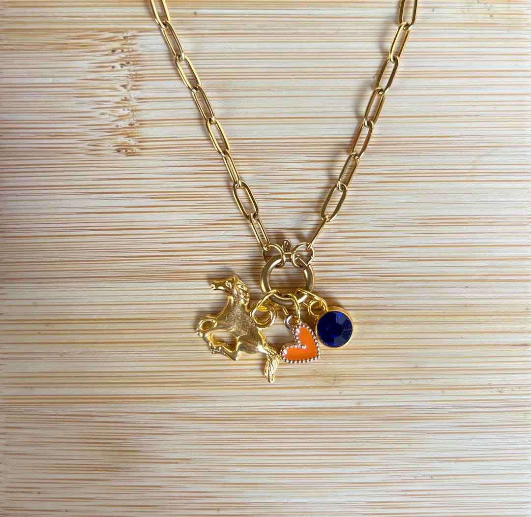 Denver Broncos Charm Necklace 14k Gold Plated - Etsy