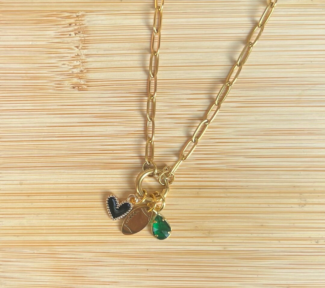 Philadelphia Eagles Charm Necklace 14k Gold Plated - Etsy