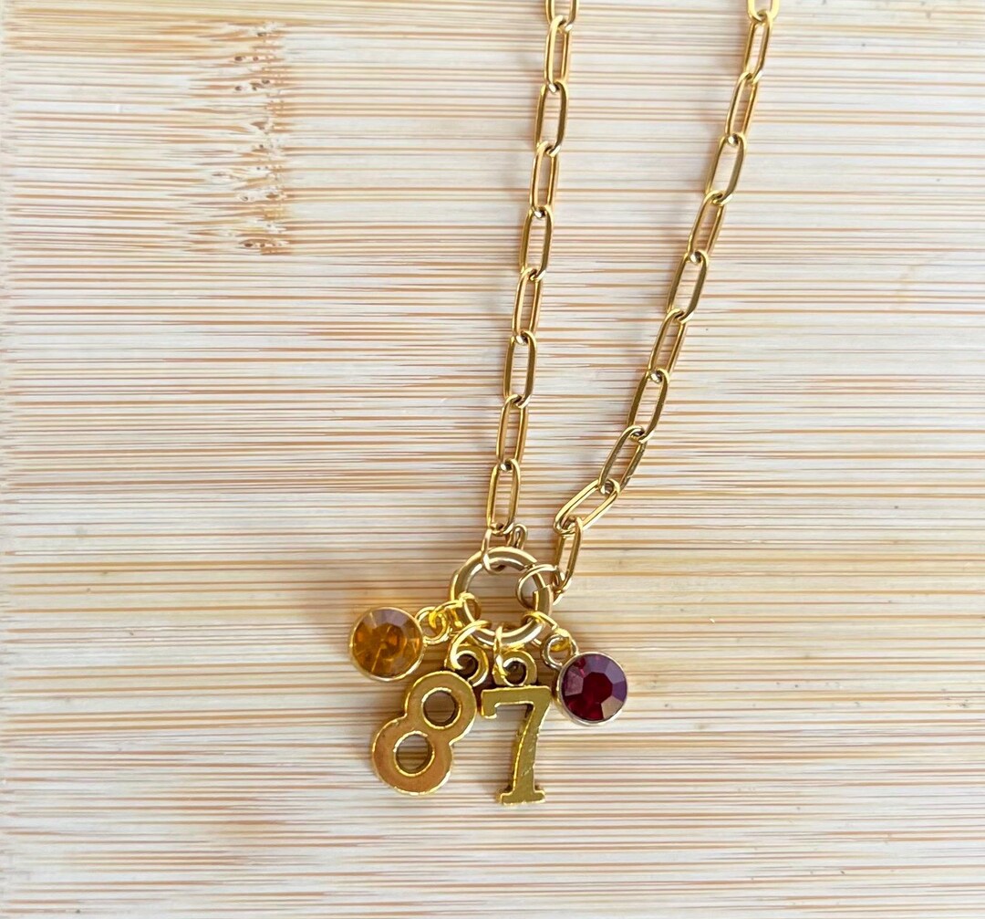 87 Chiefs Charm Necklace 14k Gold Plated - Etsy