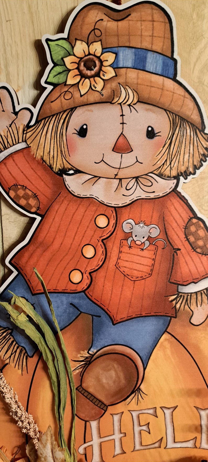Fall Scarecrow Door Hanger: Rustic Autumn Pumpkin Decor - Etsy