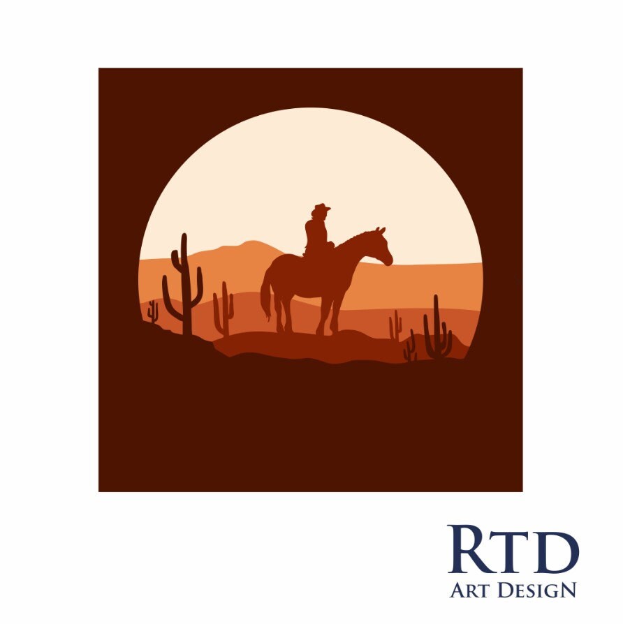 Western Cowboy 3D Multilayer Downloadable Cutting File for Your Wall ...