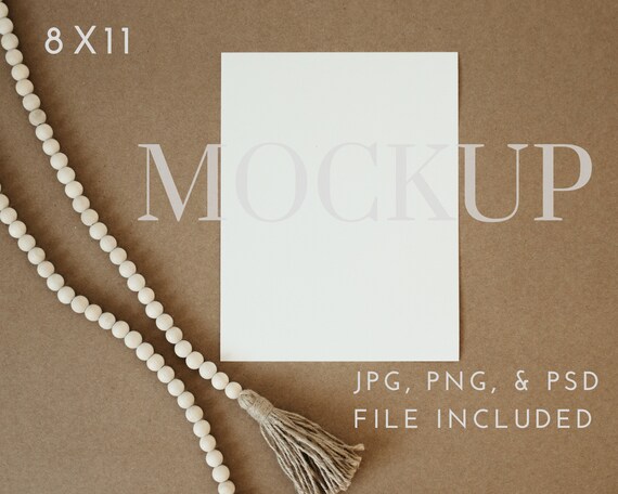 8x11in Poster Mockup/8x11in Blank Paper Mockup/boho Minimal - Etsy