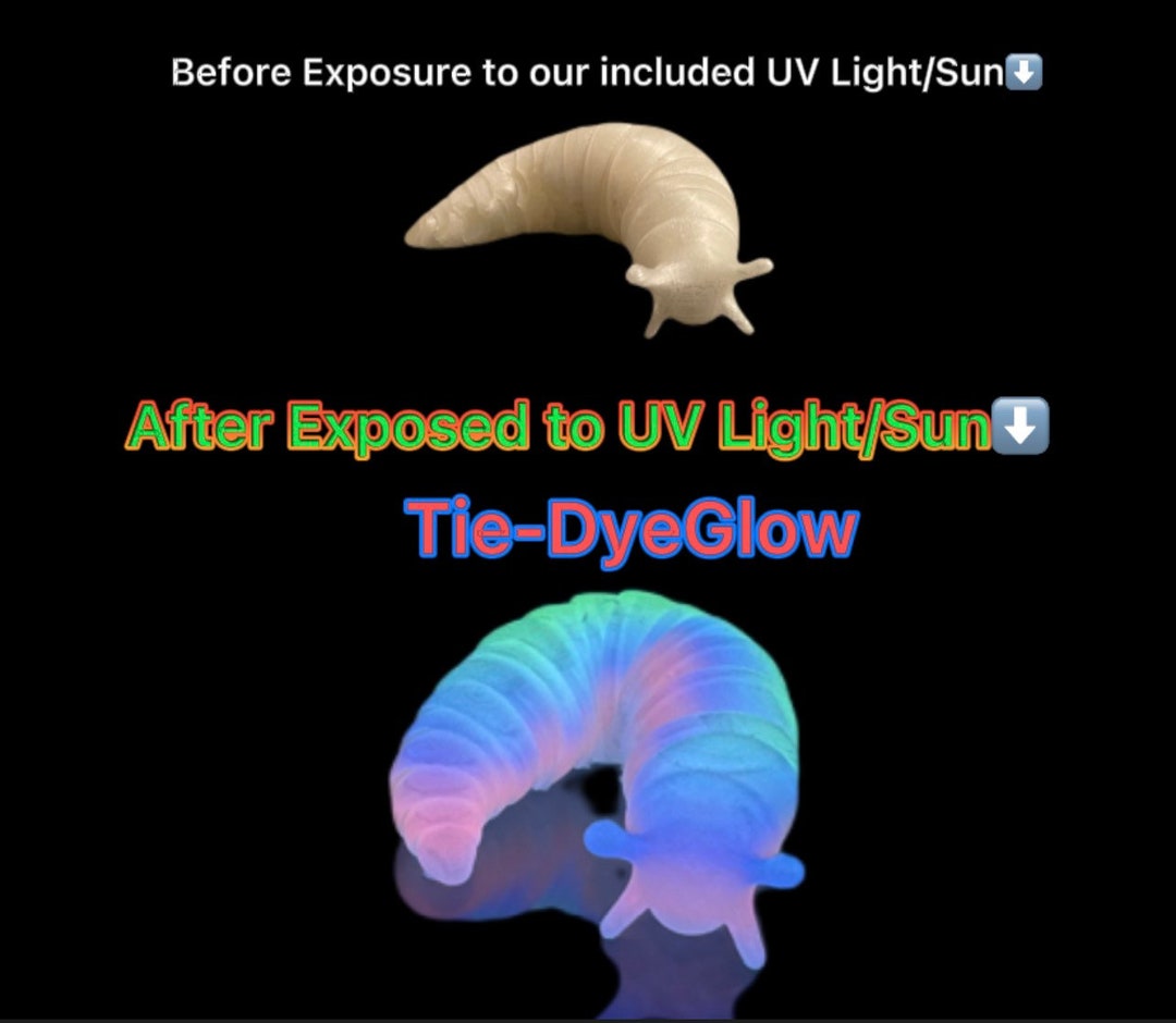 Sensory Cat Toy 3D Glow Slugs/worms Glow in the Dark Fidget Stim Toy ...