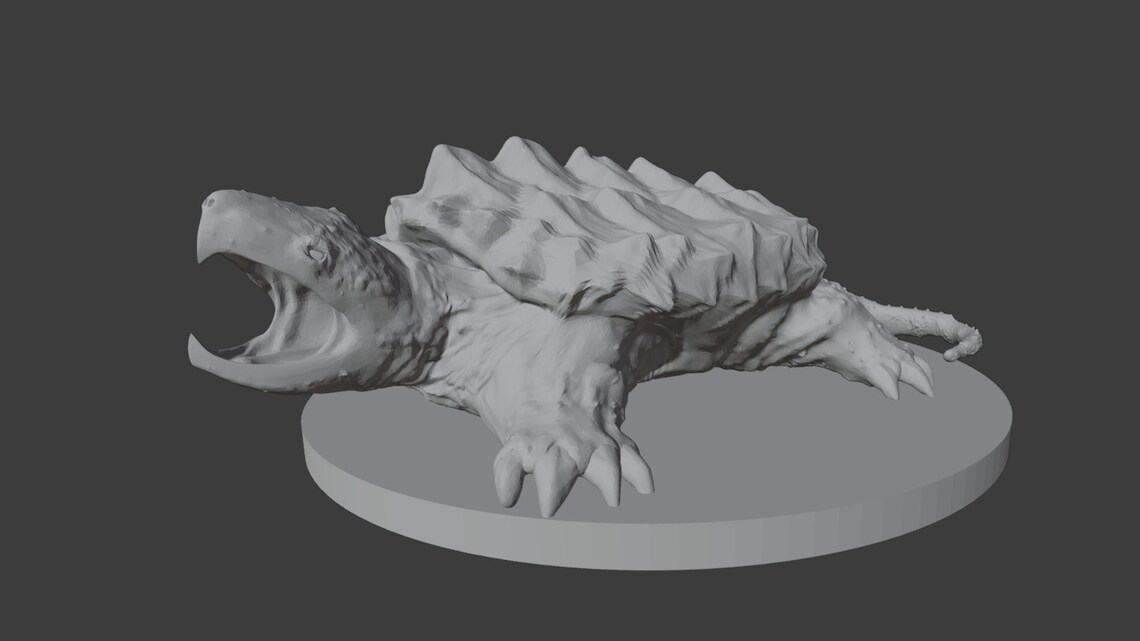 Giant Snapping Turtle Miniature for D&d/pathfinder 2 Points - Etsy India