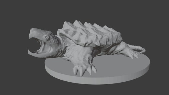 Giant Snapping Turtle Miniature for D&d/pathfinder 2 Points - Etsy
