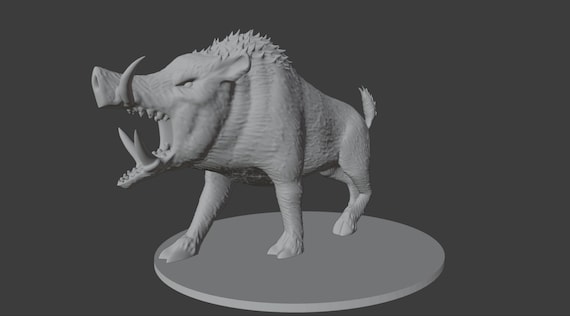 Thunder Boar Miniature for D&d/pathfinder 3 Points - Etsy