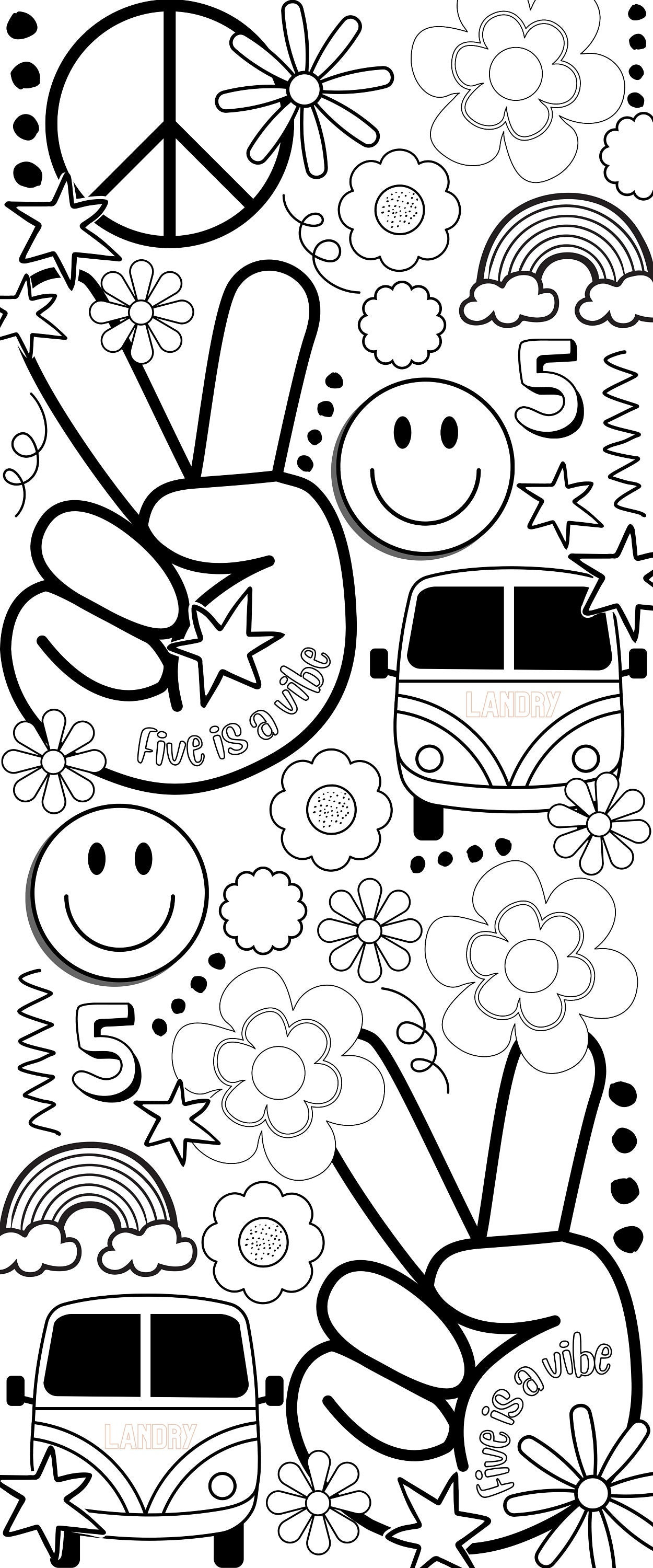 Five is a Vibe: Personalized Coloring Banner - Etsy