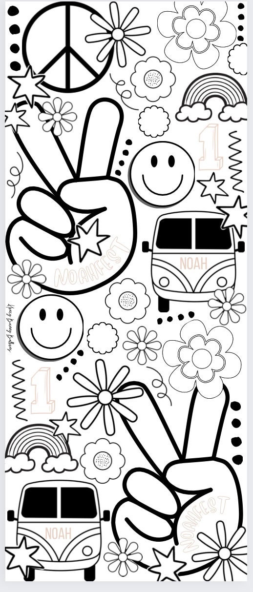 Coachella Theme: Personalized Coloring Banner - Etsy