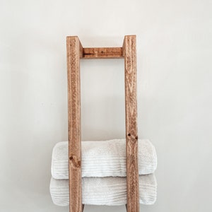 Rustic Wood Towel Rack: Farmhouse Bathroom Wall Shelf - Etsy