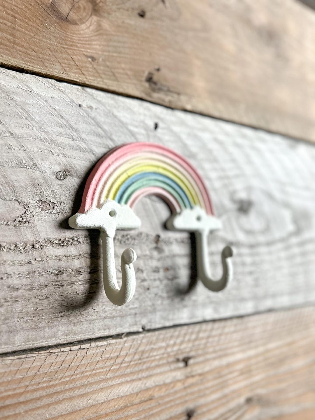 Rainbow Double Hook, Rainbow Hook, Farmhouse Hook, Girls Room Hook ...
