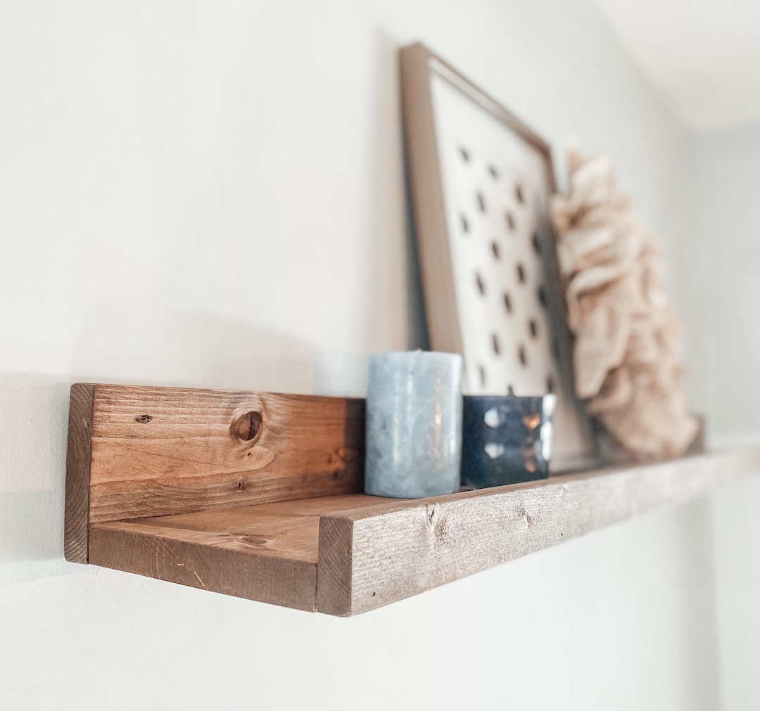 Rustic Farmhouse Picture Ledge 7quot Wooden Floating Shelf - Etsy