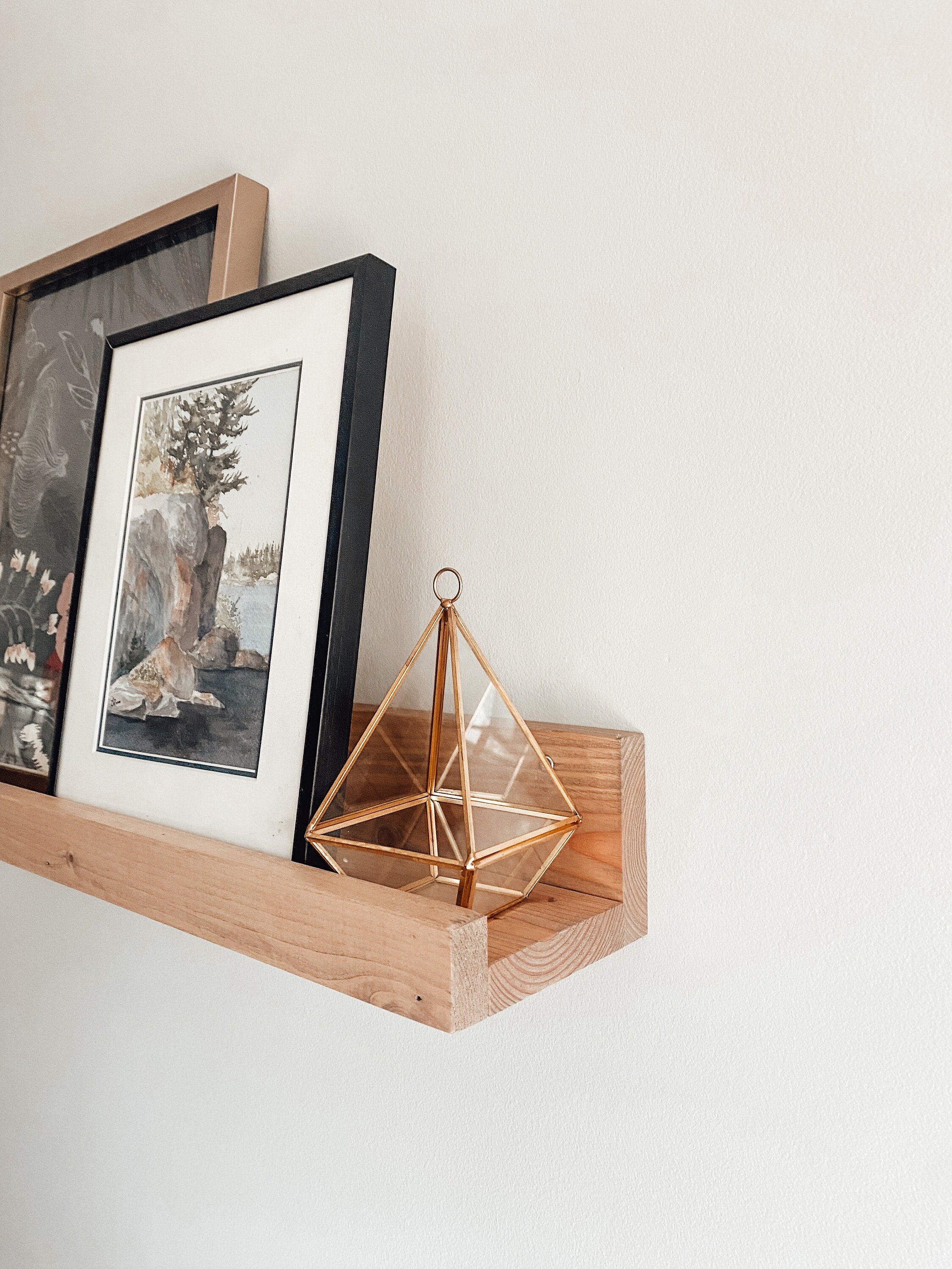 5ft floating wood shelf store
