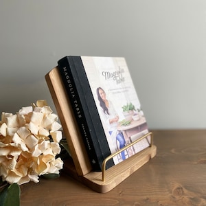 Cookbook Stand Solid Wood, Recipe Holder, Book Stand, - Etsy