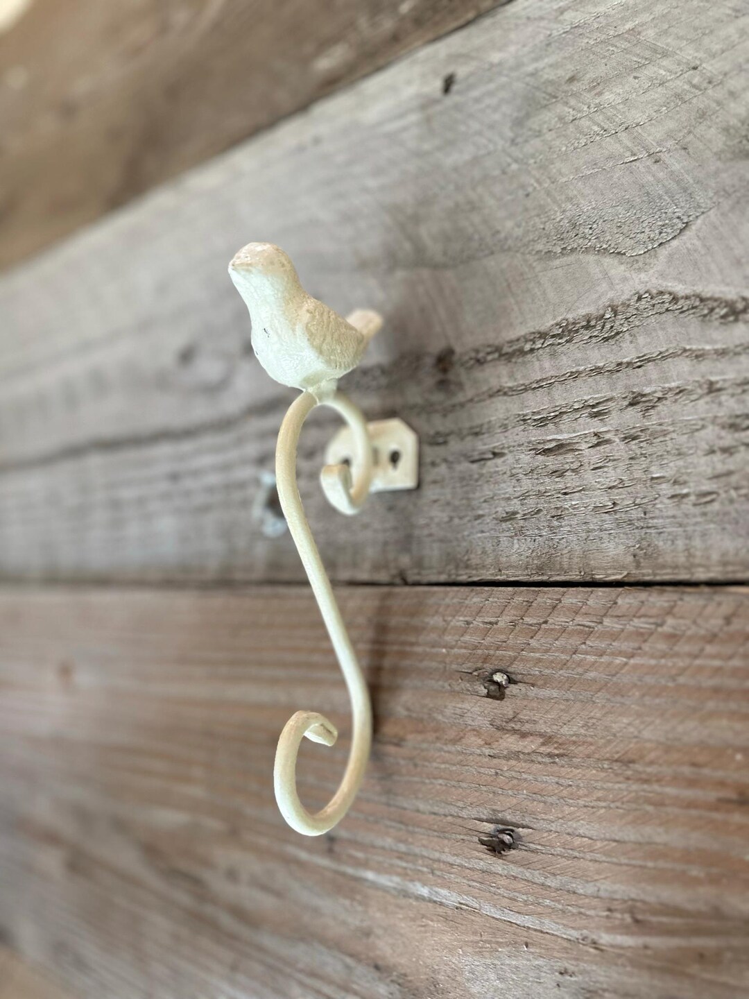 White Bird Single Hook, Bird Hook, Farmhouse Hook, Animal Hook, Scroll ...
