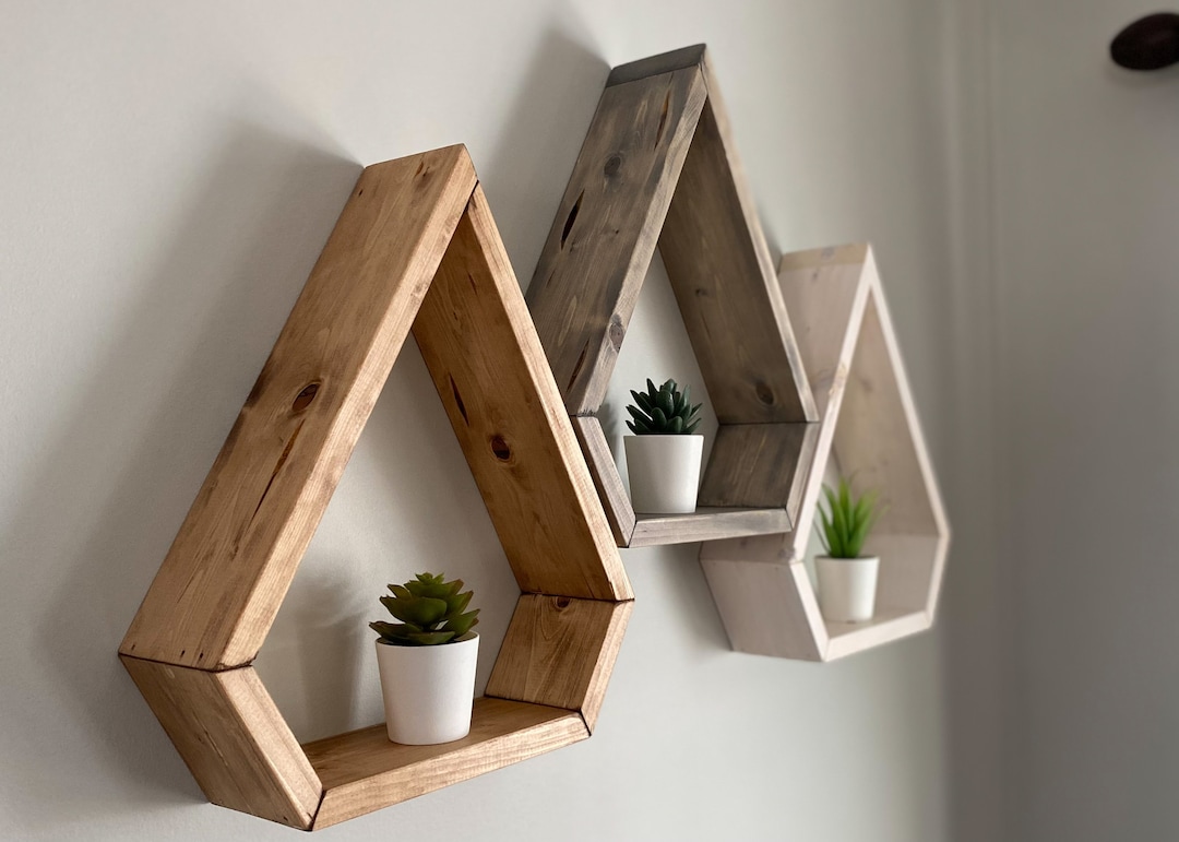 FREE SHIPPING Teardrop Single Shelf, Floating Shelf, Diamond Shelf ...