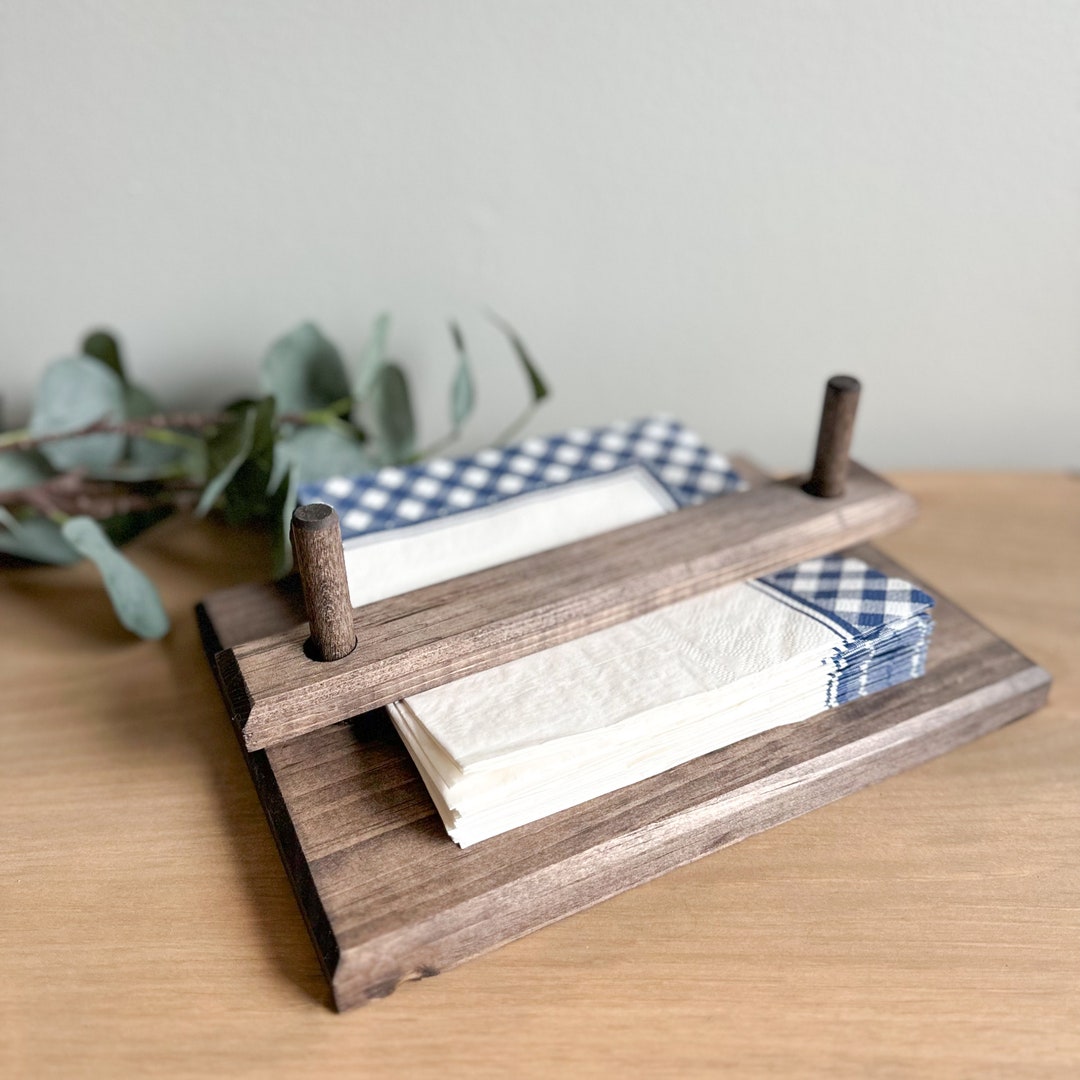 Wood Napkin Holder: Windproof Farmhouse Table Decor - Etsy