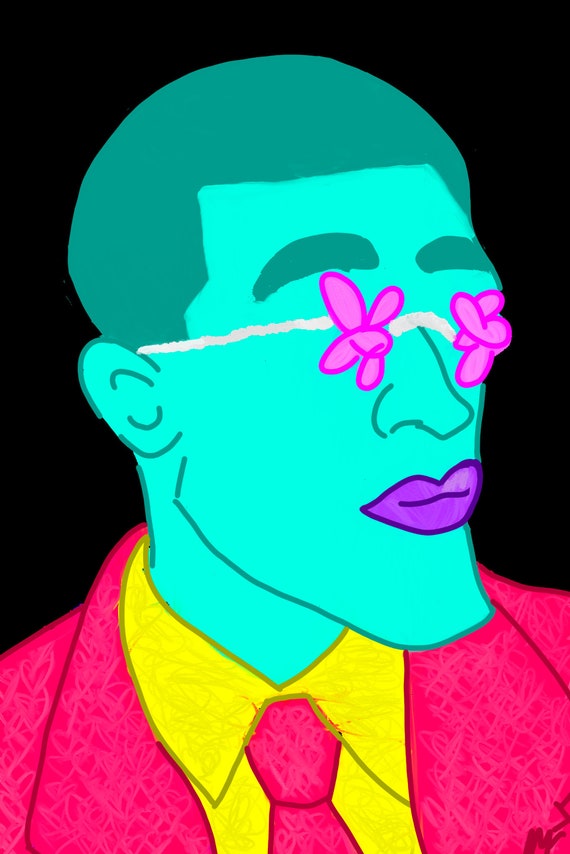 Rose Colored Glasses Art Poster Etsy