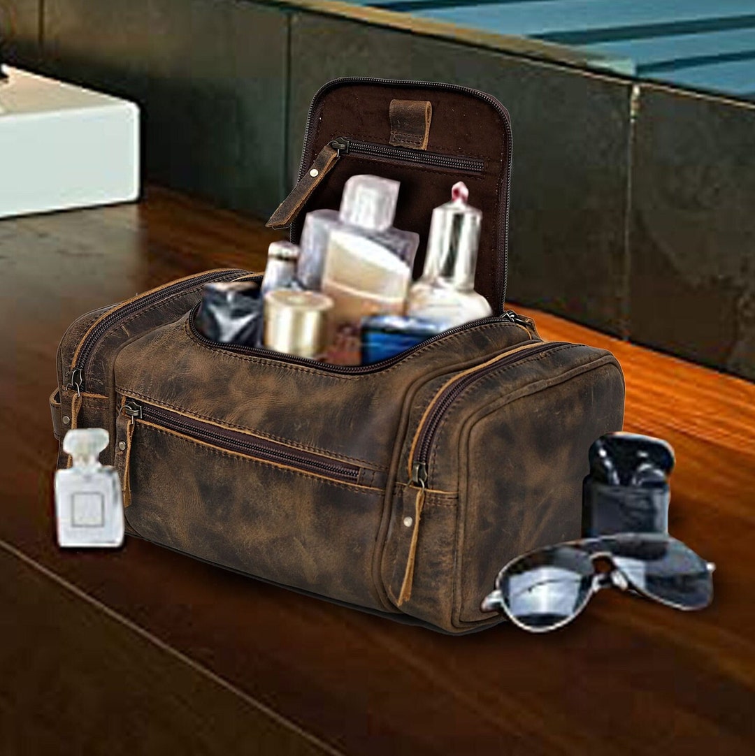 Leather Travel Toiletry Kit, Toiletry Kit for Men, LEATHER Toiletry Kit ...
