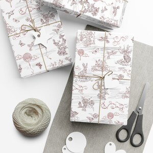 Antique Pink Toile Gift Wrapping Paper - Classy Soft Aesthetic Pattern ...