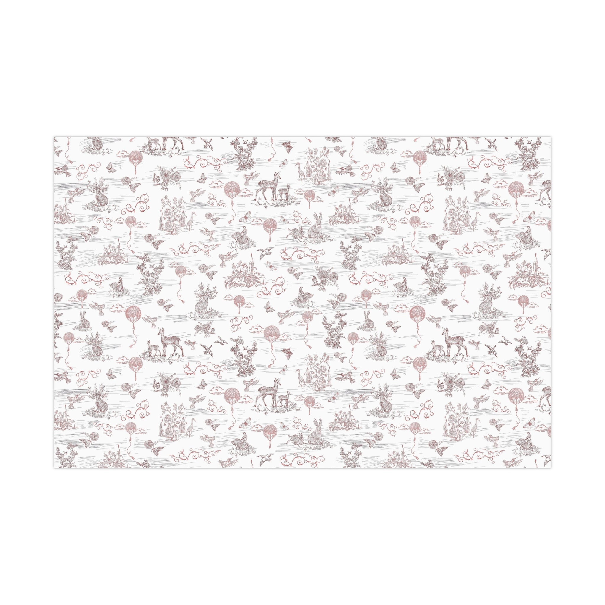 Antique Pink Toile Gift Wrapping Paper - Classy Soft Aesthetic Pattern ...