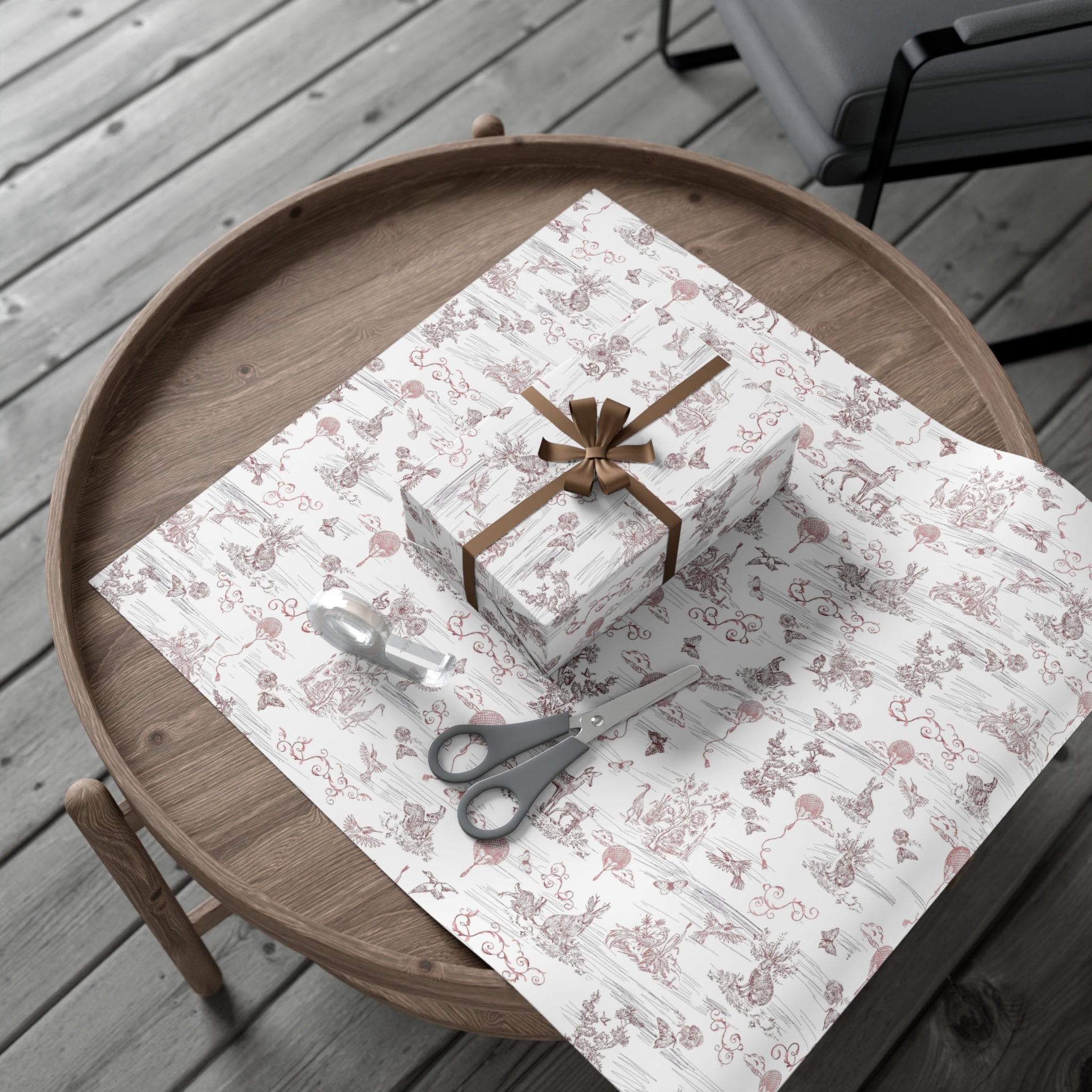 Antique Pink Toile Gift Wrapping Paper - Classy Soft Aesthetic Pattern ...