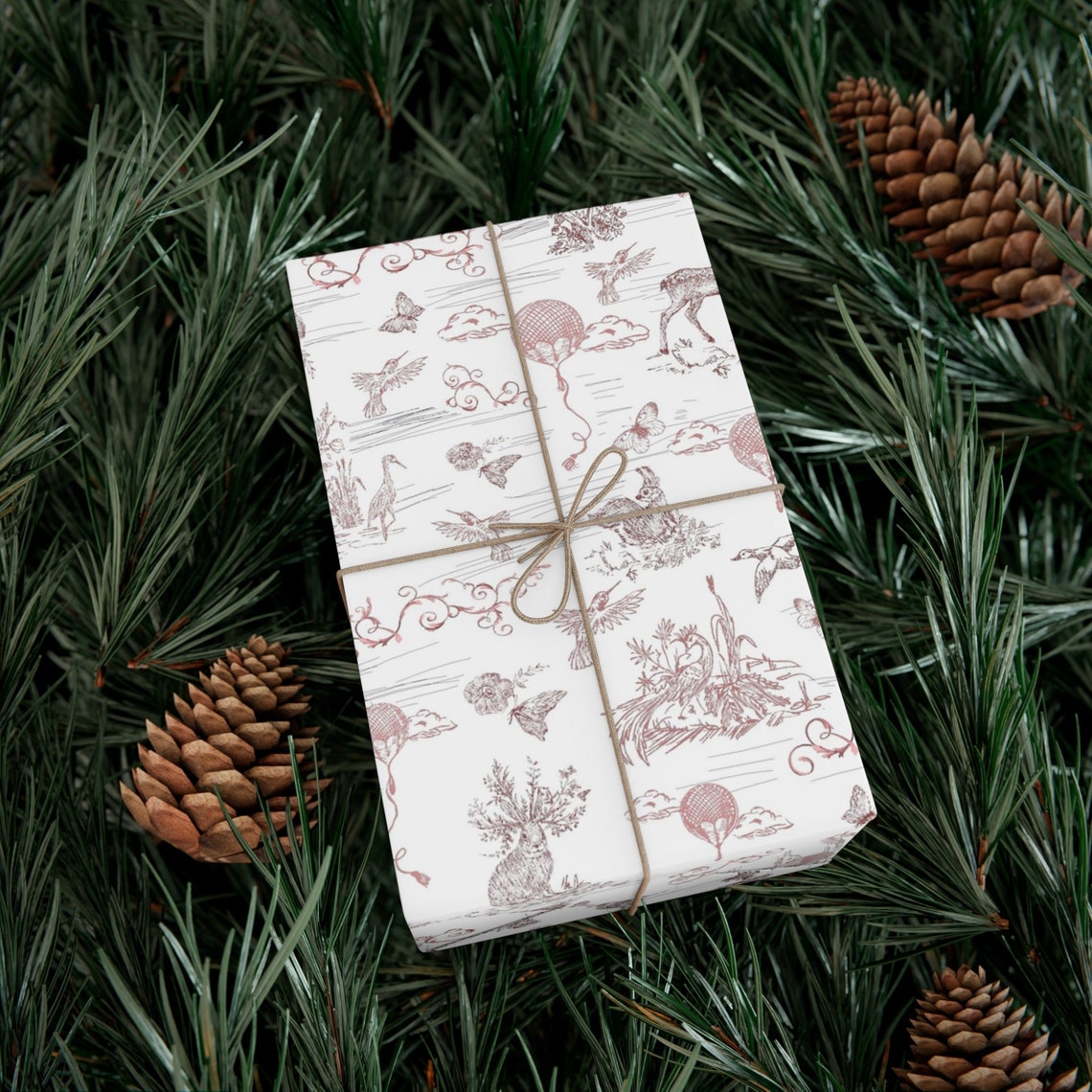 Antique Pink Toile Gift Wrapping Paper - Classy Soft Aesthetic Pattern ...