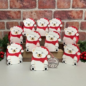 Christmas Polar Bear Treat Boxes: Holiday Party Favors, Set of 10 - Etsy