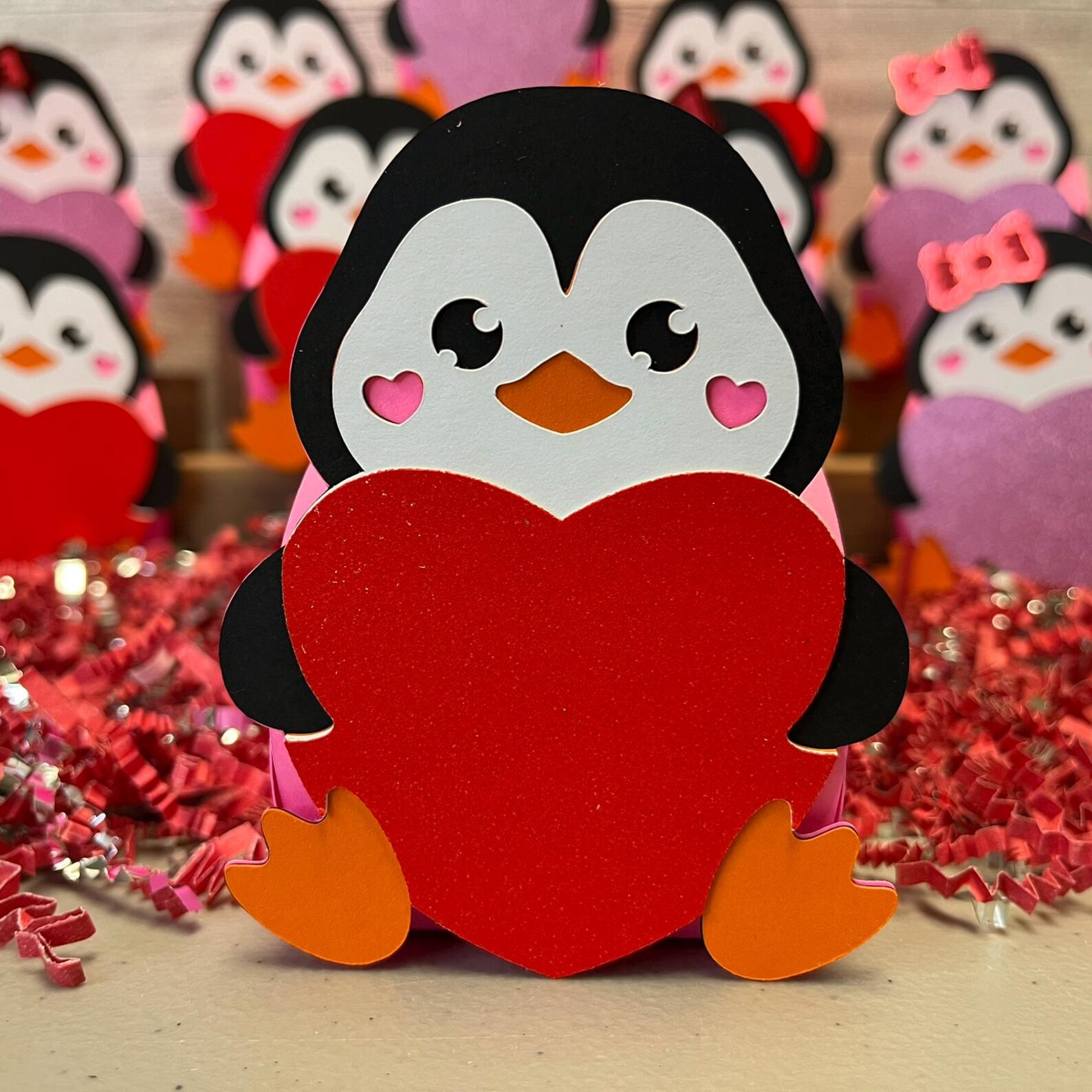 Penguin Treat Box, Set of 10, Valentine Treat Box, Valentine Favor ...