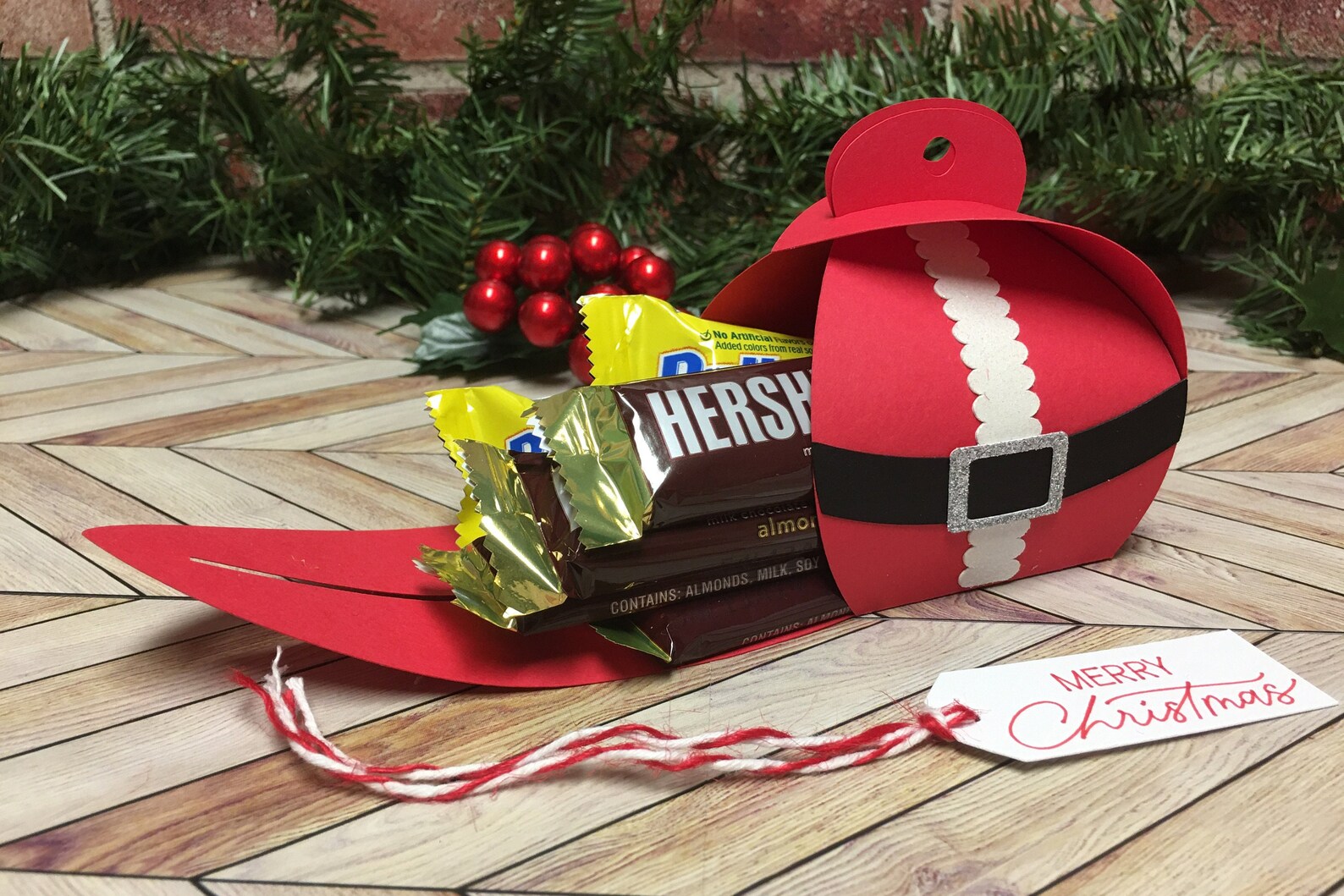 Santa Treat Boxes, Set of 10, Christmas Favor Boxes, Santa Favor Boxes ...