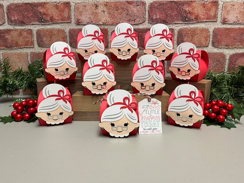 Handmade Ms. Clause Treat Boxes: Christmas Party Favors, Set of 10 - Etsy