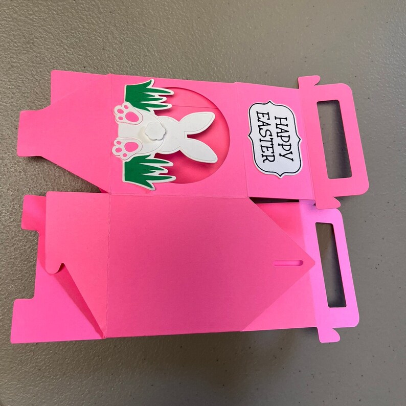 Bunny Gable Box Set: Pink Easter Favor Boxes, Table Decor (set of 10 ...