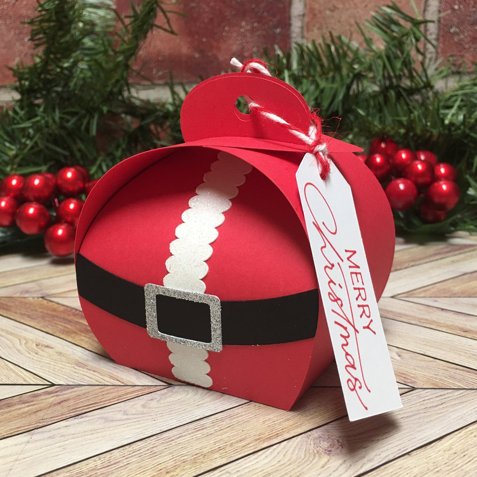 Santa Treat Boxes, Set of 10, Christmas Favor Boxes, Santa Favor Boxes ...