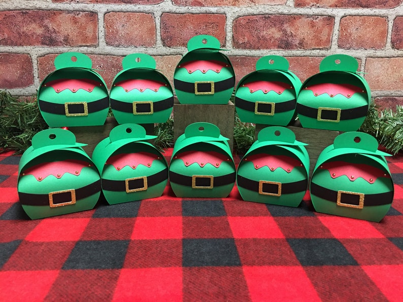 Elf Treat Boxes: Christmas Party Favors, Set of 10 - Etsy