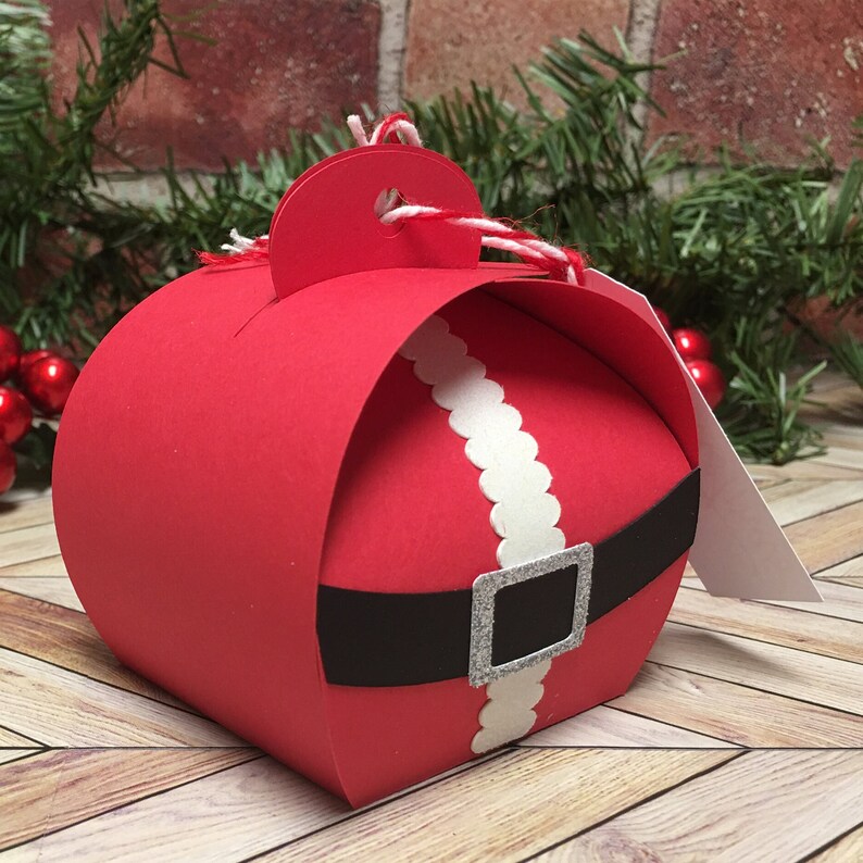 Santa Treat Boxes, Set of 10, Christmas Favor Boxes, Santa Favor Boxes ...