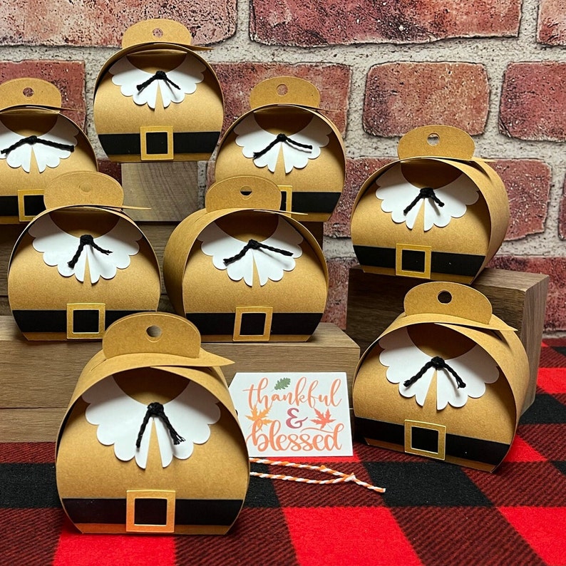 Pilgrim Treat Box: Thanksgiving Table Decor, Fall Party Favor (set of ...