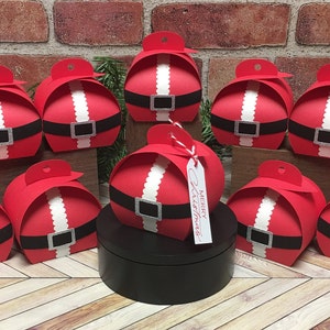 Santa Treat Boxes, Set of 10, Christmas Favor Boxes, Santa Favor Boxes ...