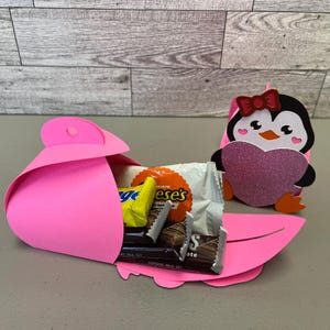 Penguin Treat Box, Set of 10, Valentine Treat Box, Valentine Favor ...