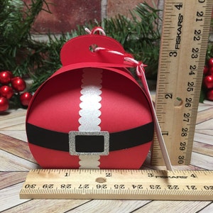 Santa Treat Boxes, Set of 10, Christmas Favor Boxes, Santa Favor Boxes ...