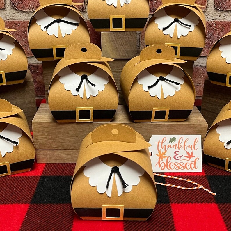 Pilgrim Treat Box: Thanksgiving Table Decor, Fall Party Favor (set of ...
