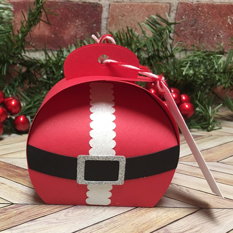 Santa Treat Boxes, Set of 10, Christmas Favor Boxes, Santa Favor Boxes ...