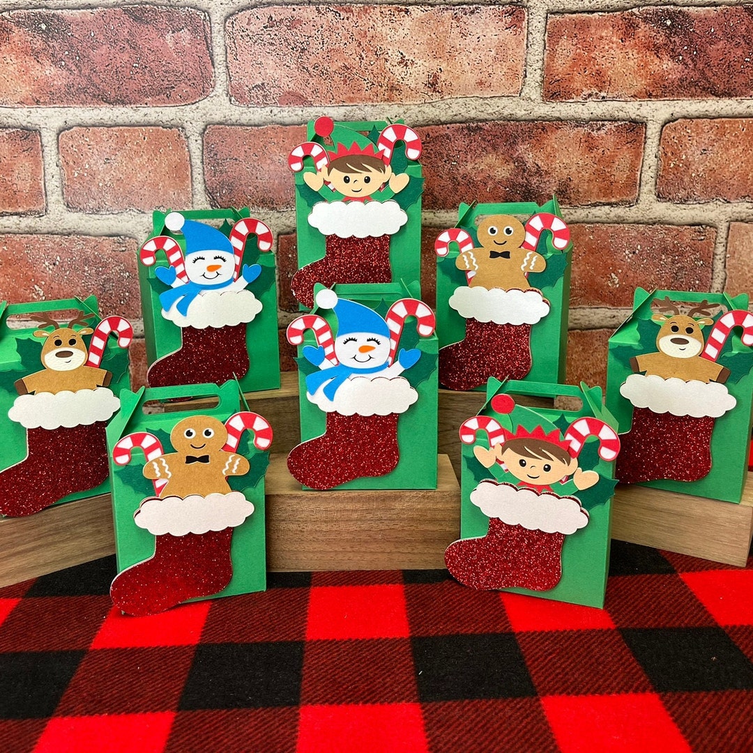 Handmade Christmas Character Stocking Treat Boxes - Set of 8 - Etsy